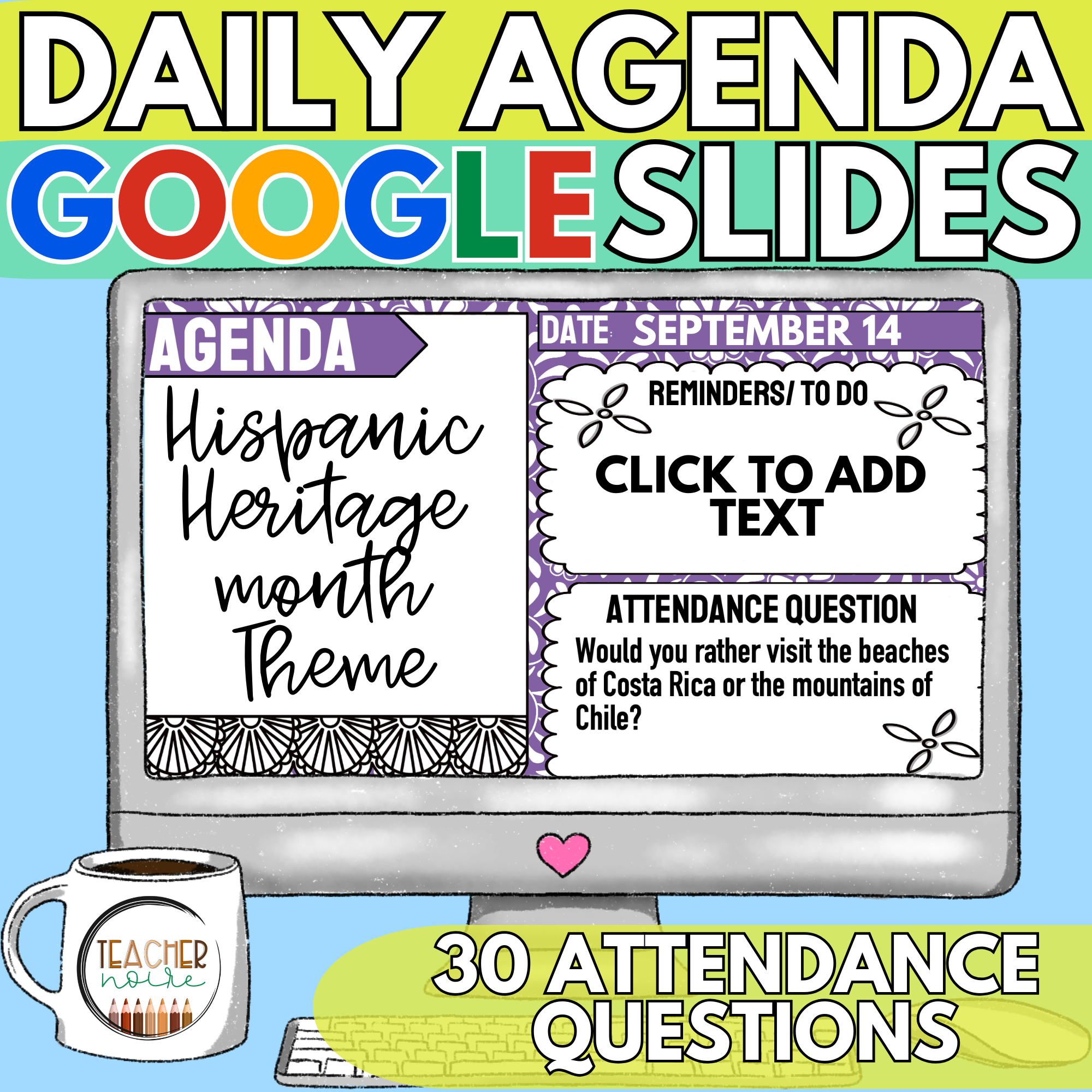 Daily Agenda Slides Hispanic Heritage Month – Teacher Noire