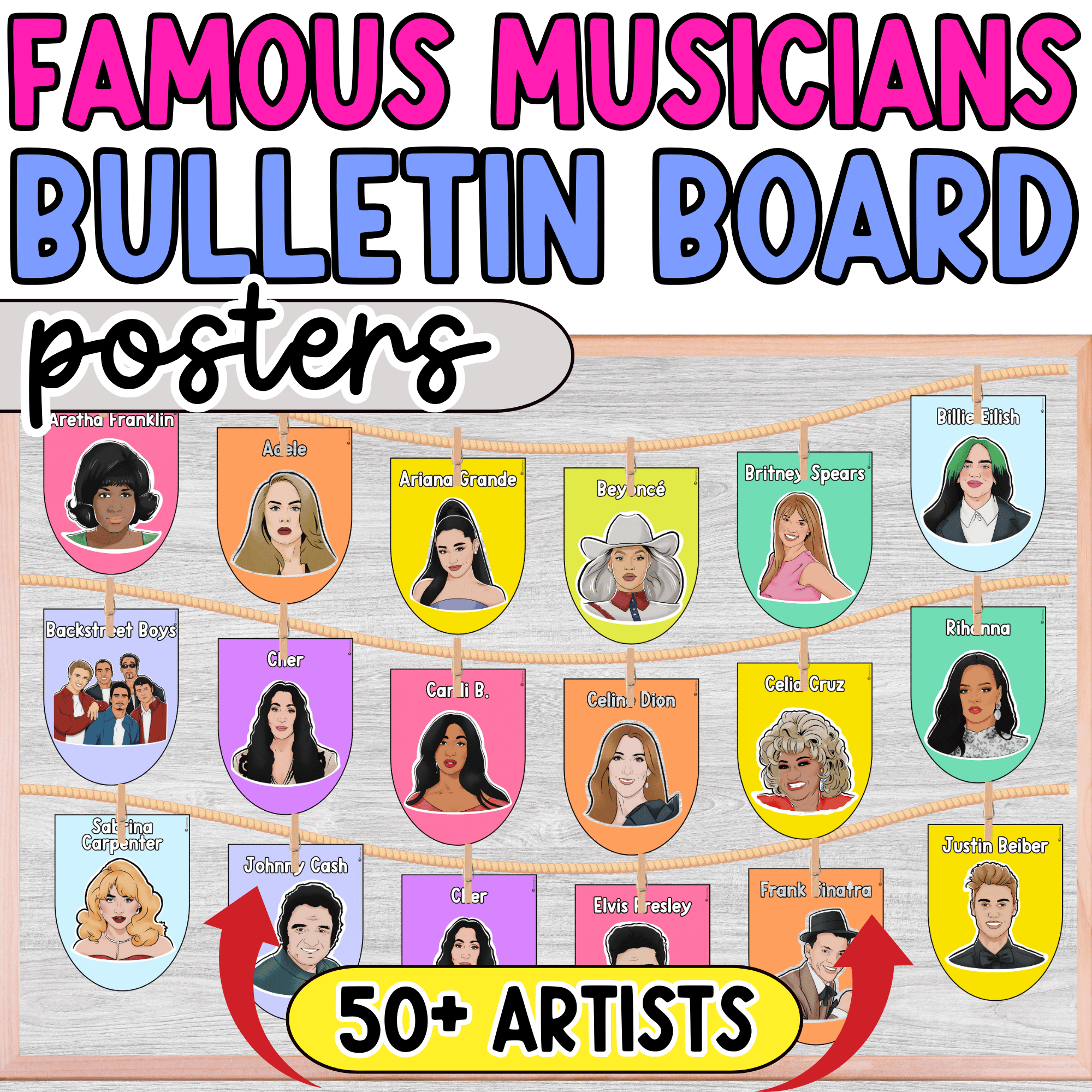 Famous Musicians Bulletin Board Posters – Teacher Noire