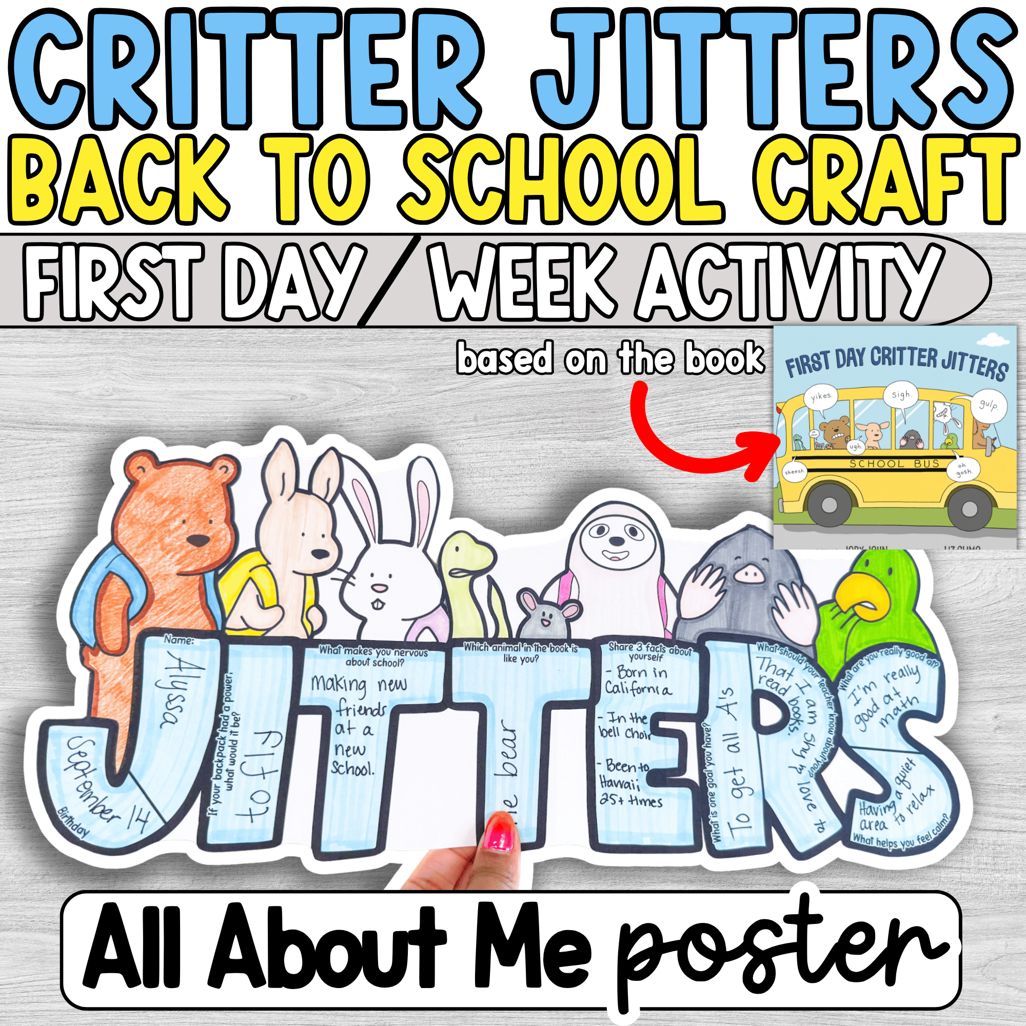 First Day Critter Jitters Craft – Teacher Noire
