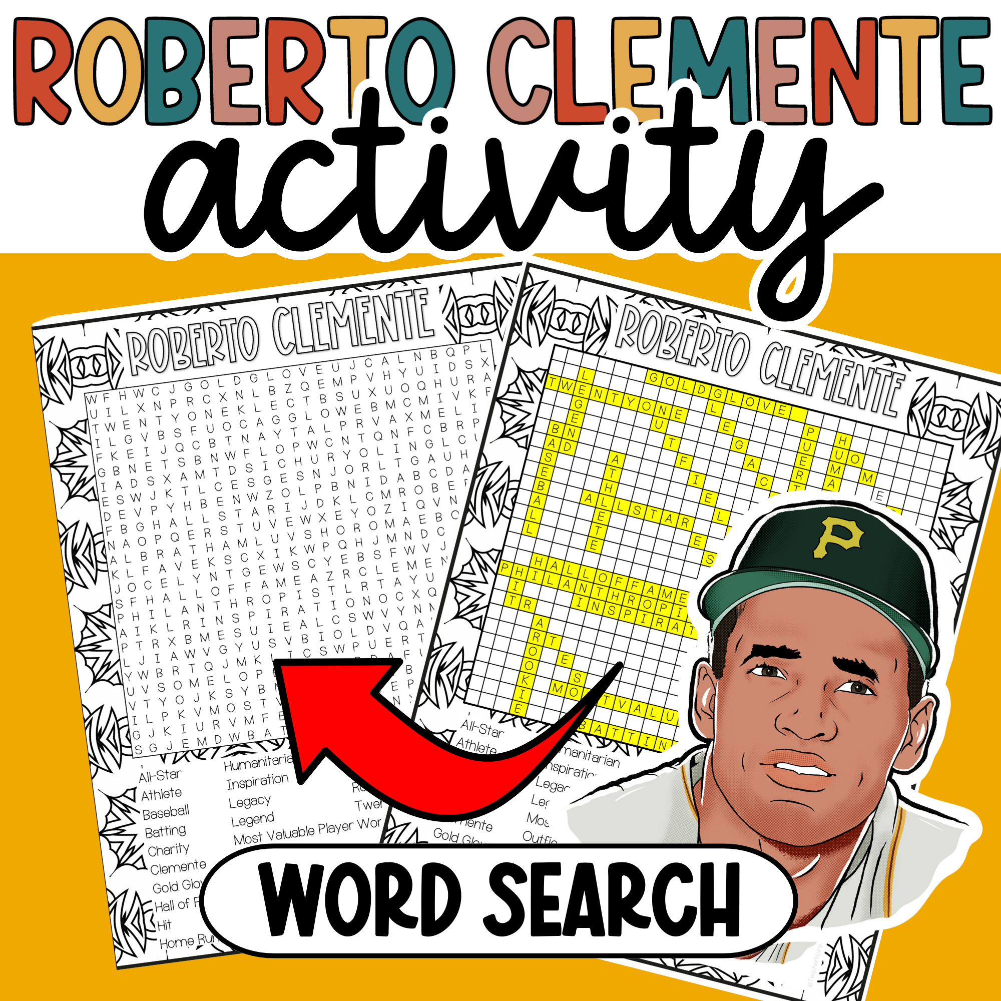 Roberto Clemente Word Search – Teacher Noire