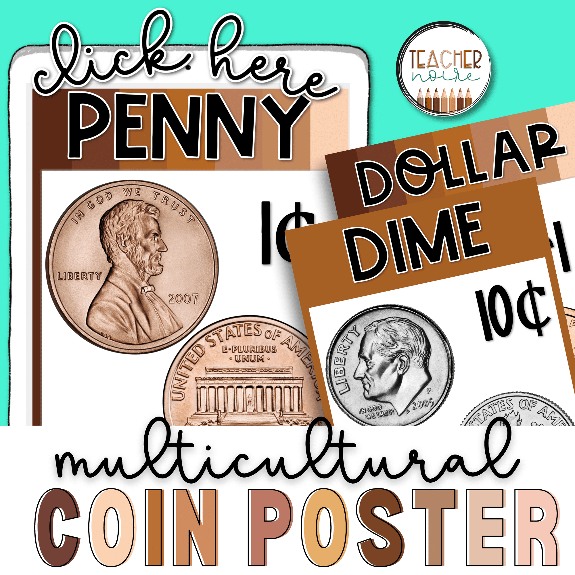 US Coin Posters | Coin Value Poster – Teacher Noire