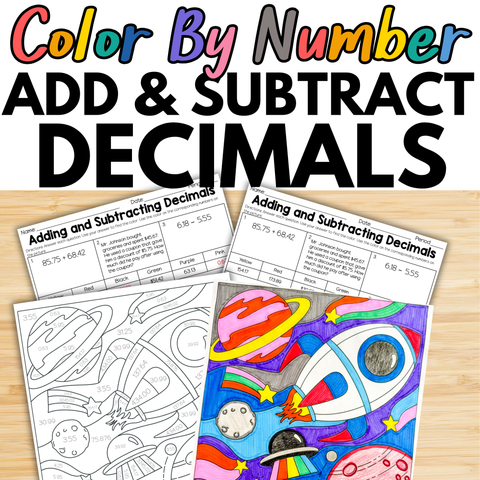 Adding & Subtracting Decimals Color by Number – Teacher Noire