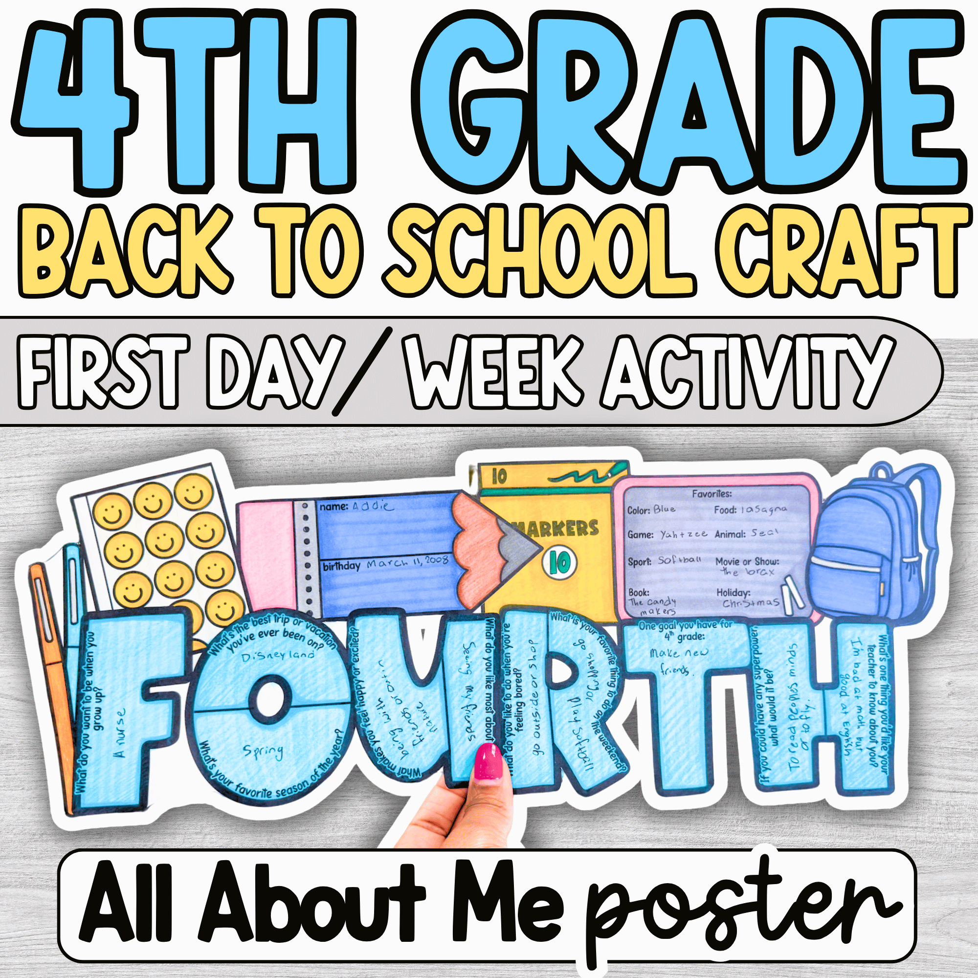 All About Me Craft 4th Grade – Teacher Noire