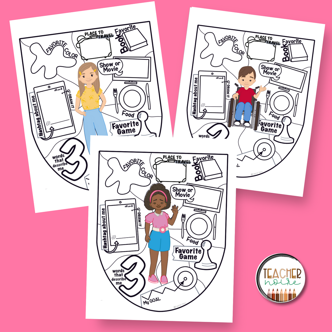 All About Me Coloring Pages – Teacher Noire