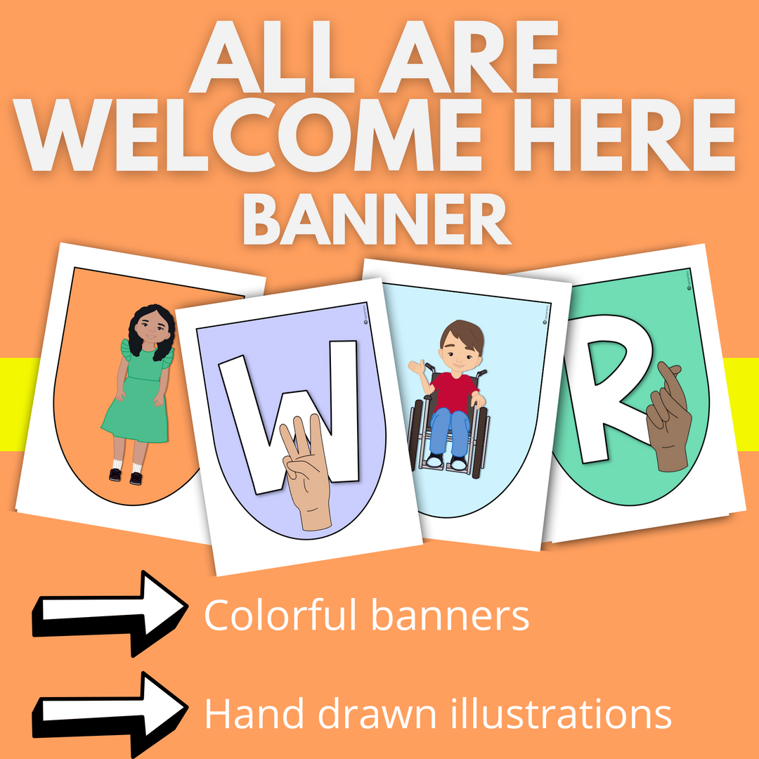 All Are Welcome Here Banner – Teacher Noire