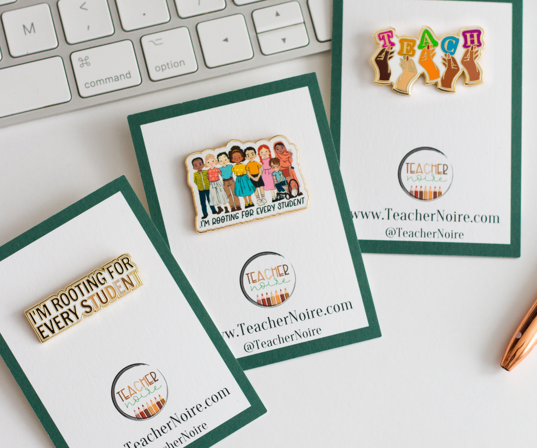 Teacher Enamel Pin-I'm Rooting for Every Student Enamel Pin – Teacher Noire