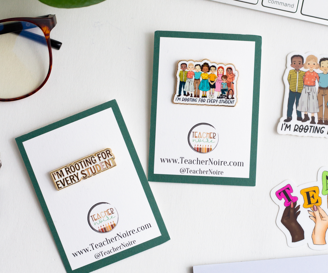 Teacher Enamel Pin-I'm Rooting for Every Student Enamel Pin – Teacher Noire