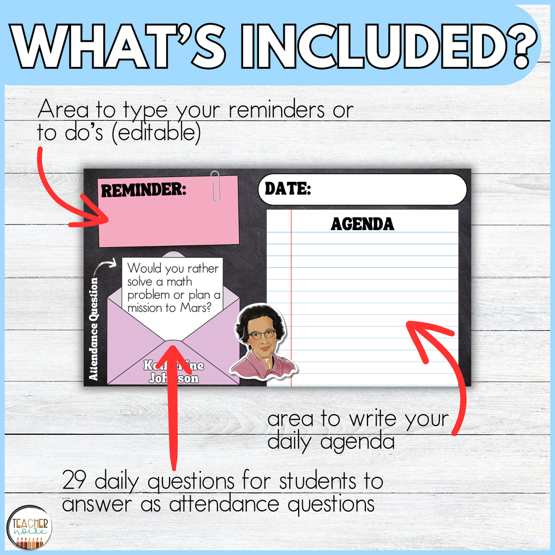 Black History Month Daily Agenda Attendance Questions – Teacher Noire
