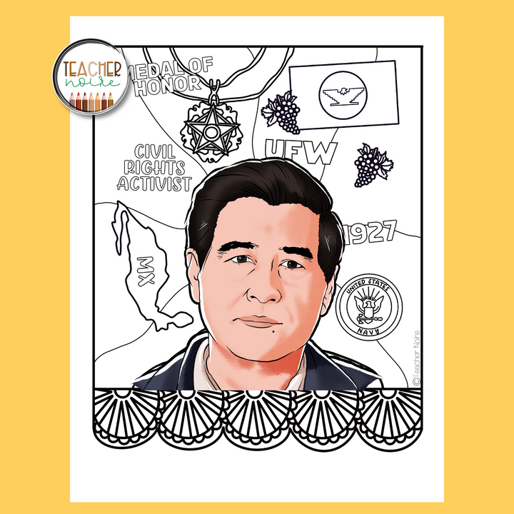 Cesar Chavez Coloring Page – Teacher Noire