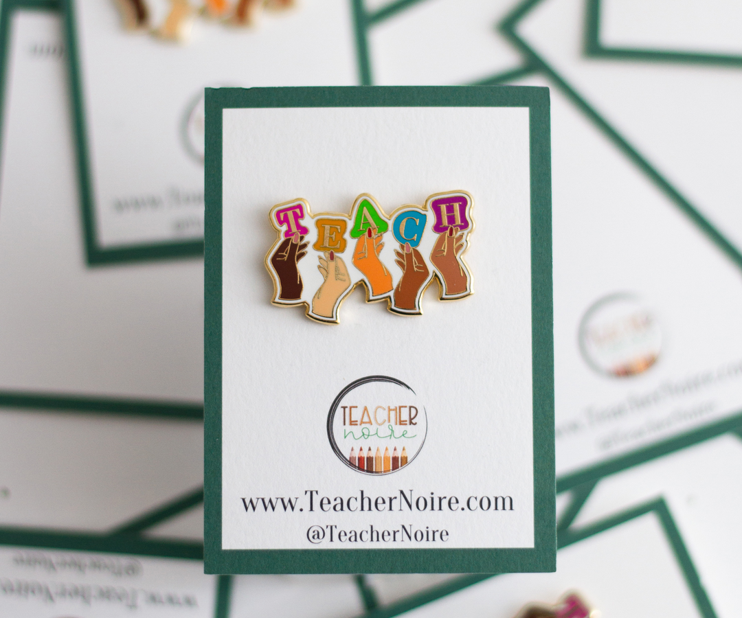 Teacher Enamel Pin-Teach + Diversity Enamel Pin – Teacher Noire