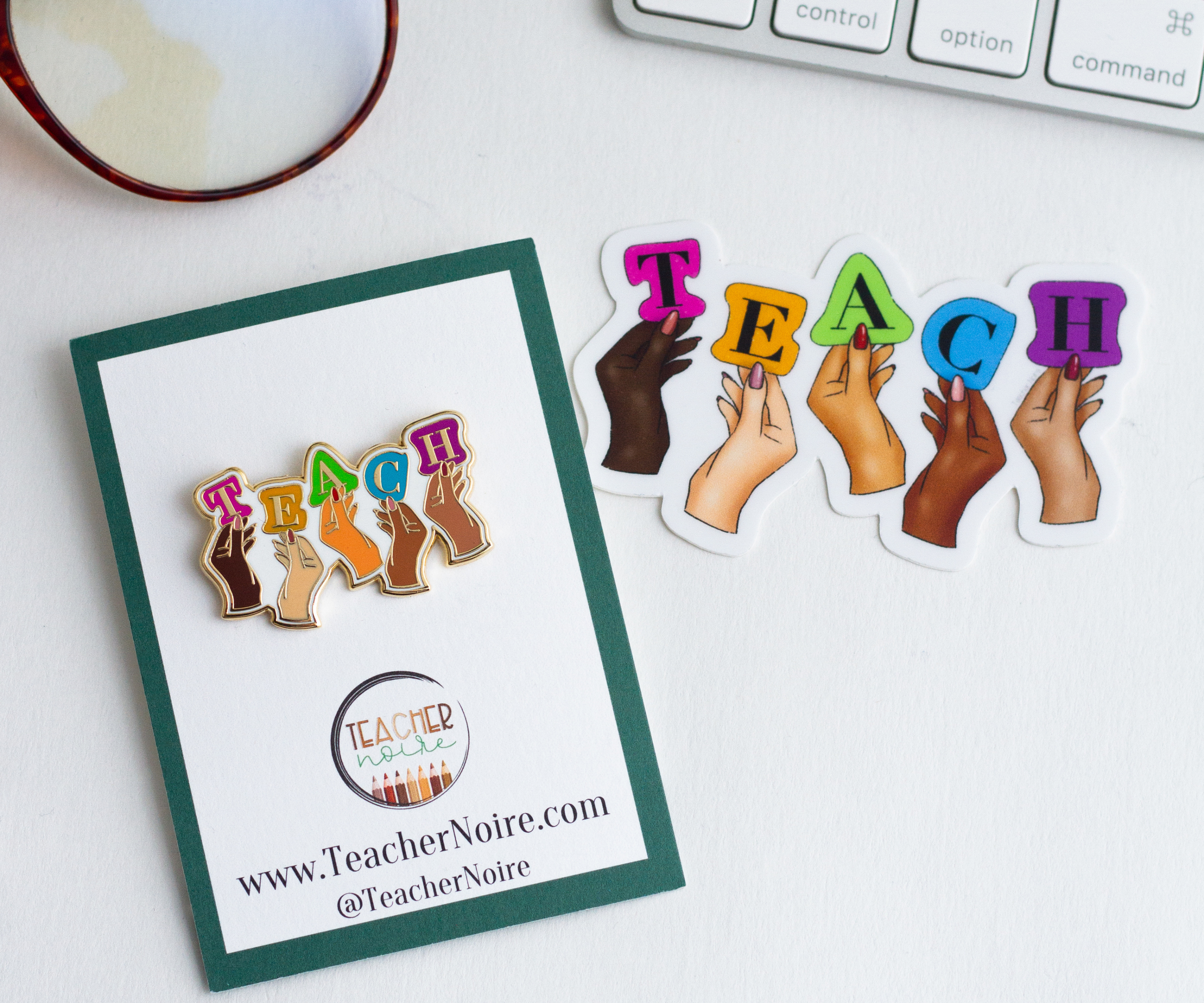 Teacher Enamel Pin-Teach + Diversity Enamel Pin – Teacher Noire