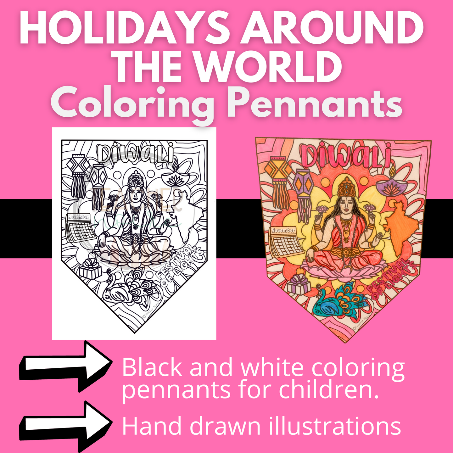 Diwali Coloring Page – Teacher Noire