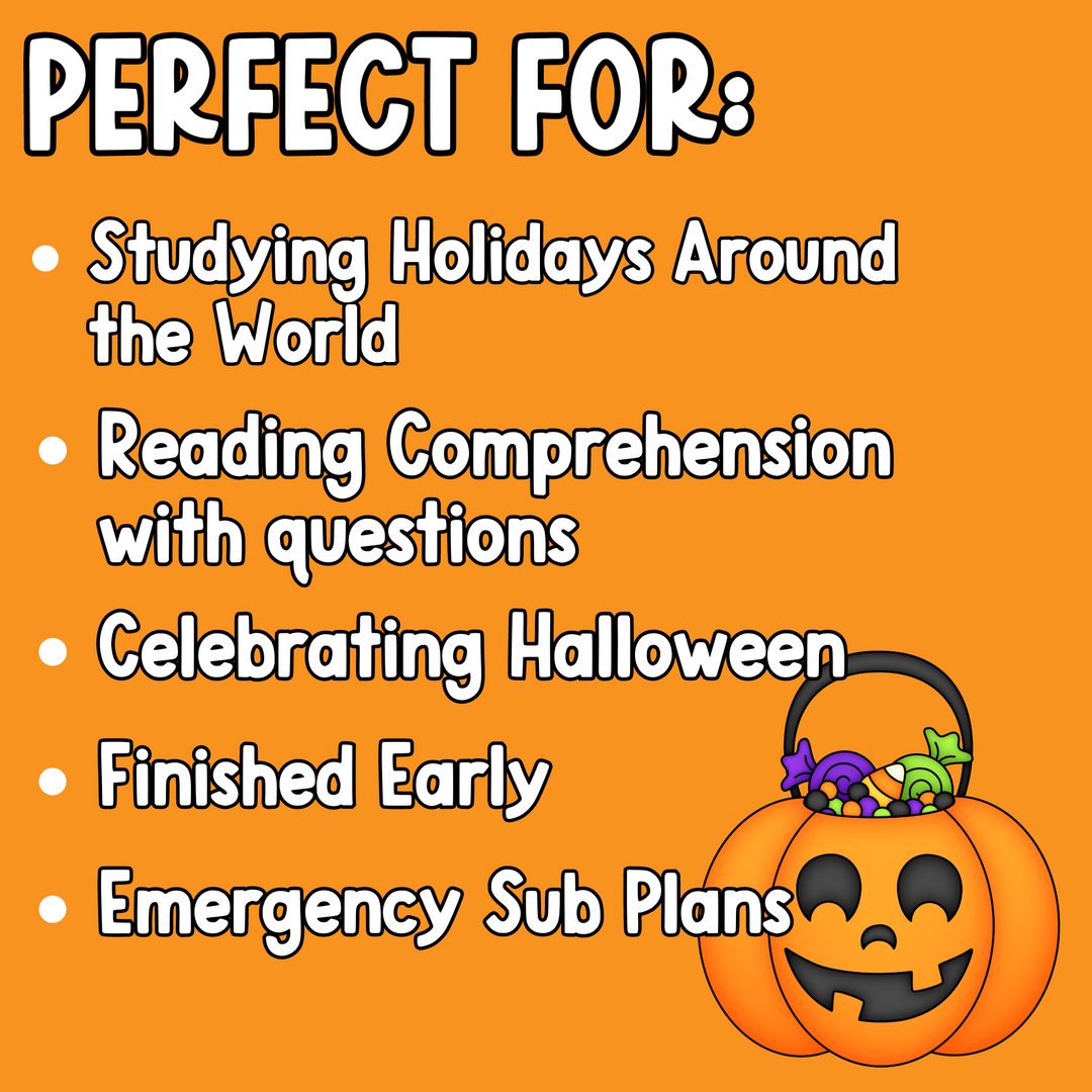 Halloween Reading Comprehension Passages and Questions Activity ...