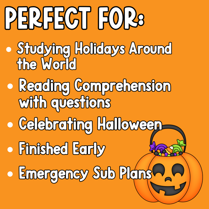 Halloween Reading Comprehension Passages and Questions Activity ...