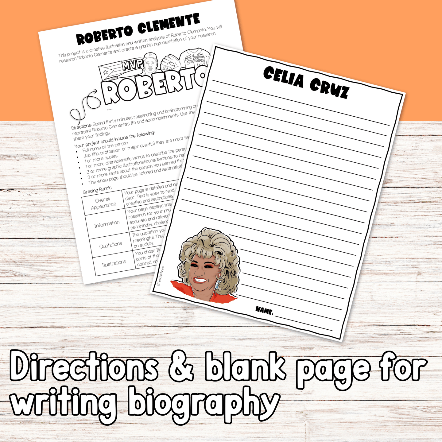 Hispanic Heritage Month Biography Project – Teacher Noire