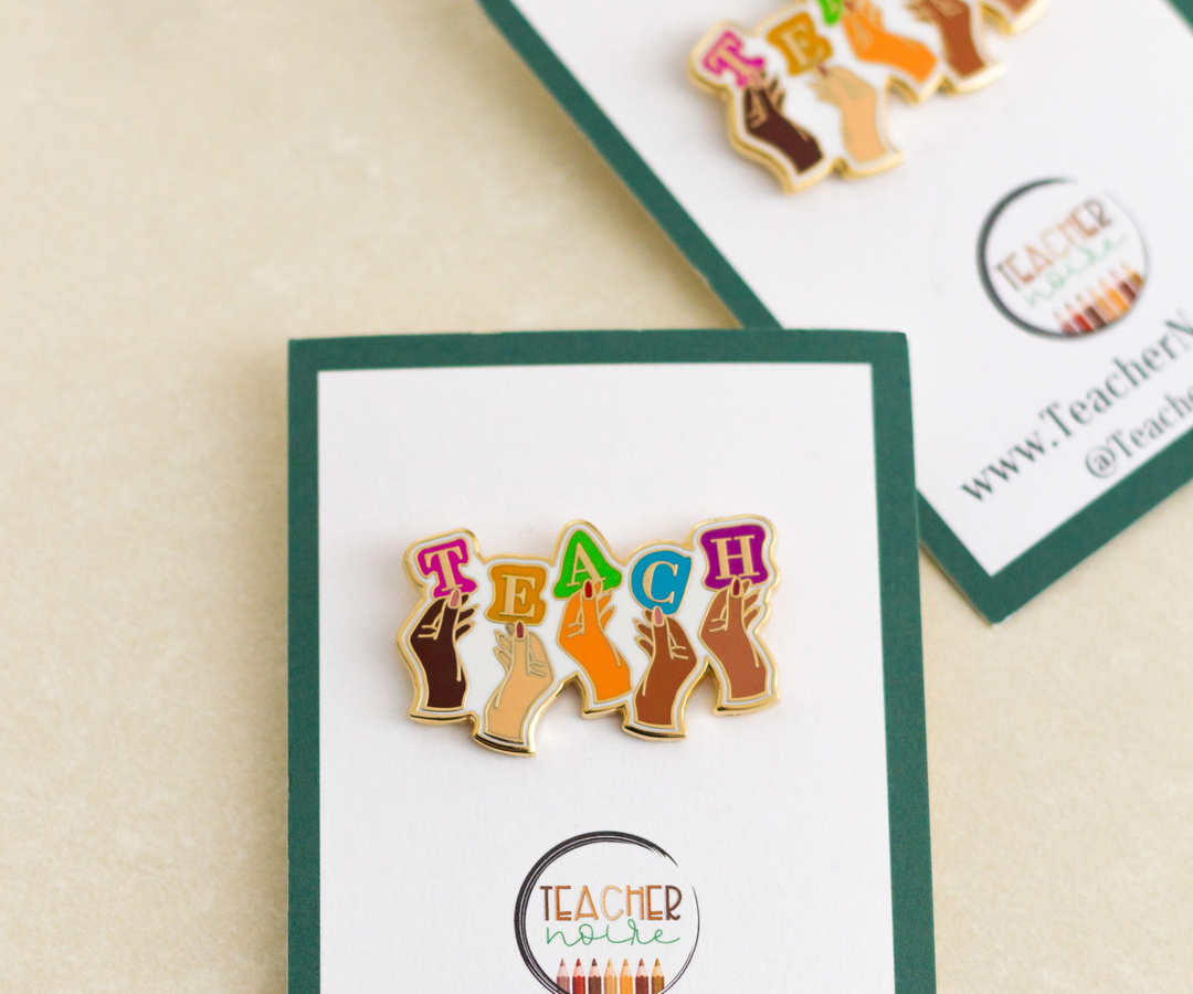 Teacher Enamel Pin-Teach + Diversity Enamel Pin – Teacher Noire