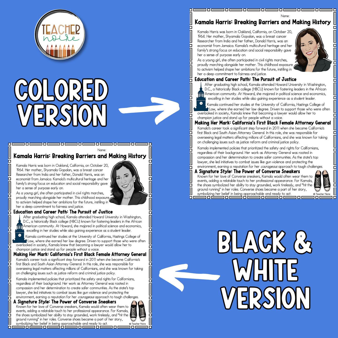 Kamala Harris Reading Comprehension Passage – Teacher Noire