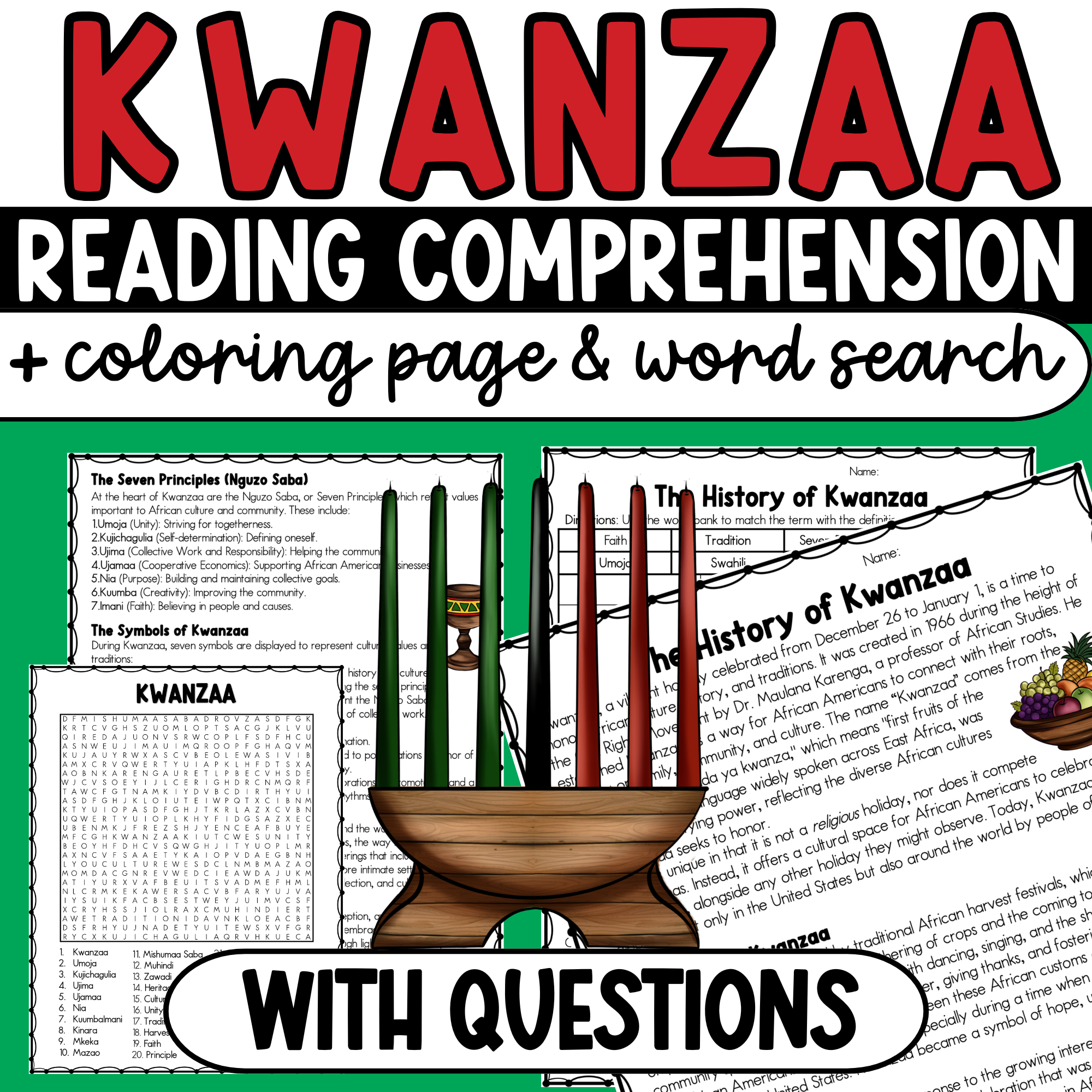 Kwanzaa Reading Comprehension Passage – Teacher Noire