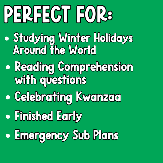 Kwanzaa Reading Comprehension Passage – Teacher Noire