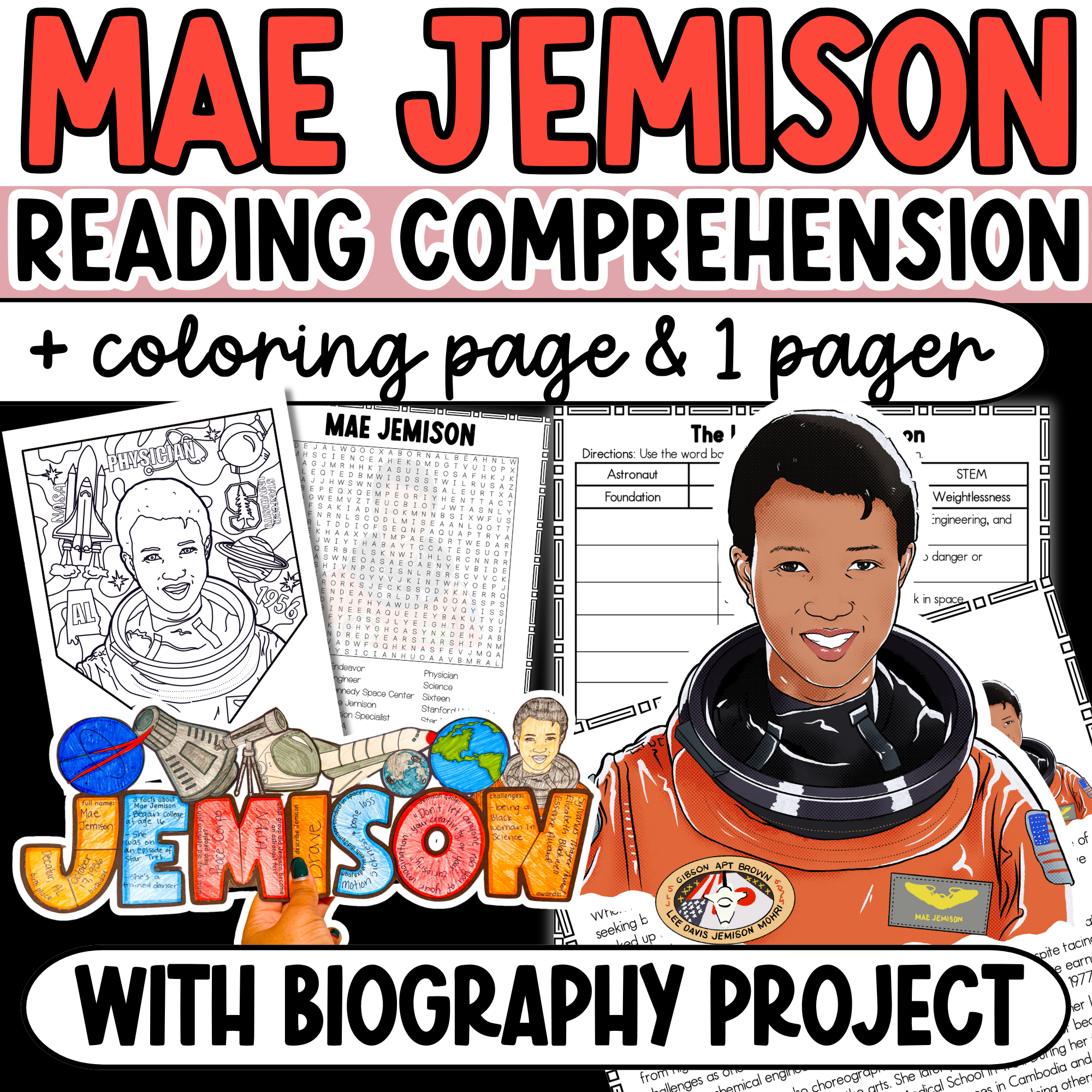 Mae Jemison Reading Passage & Craft Activities – Teacher Noire