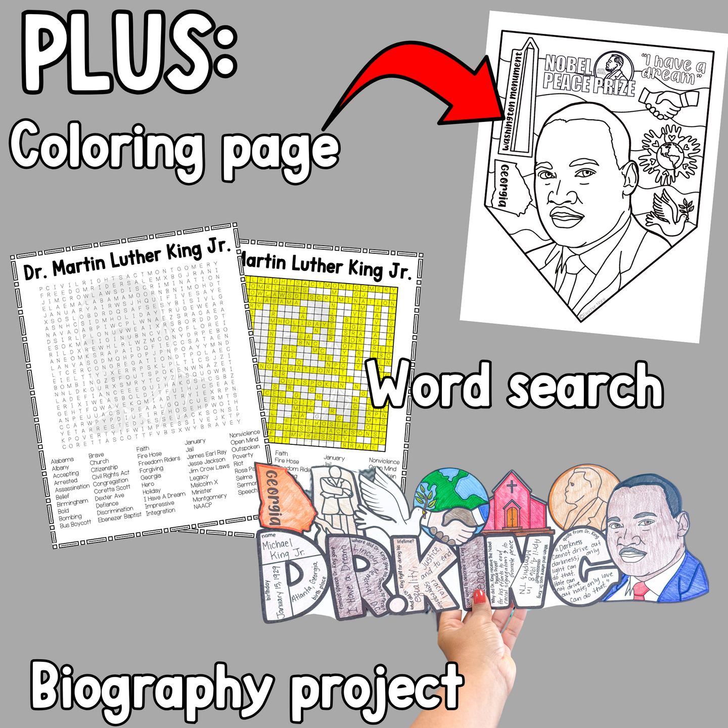 Martin Luther King Jr Reading Passage Project – Teacher Noire