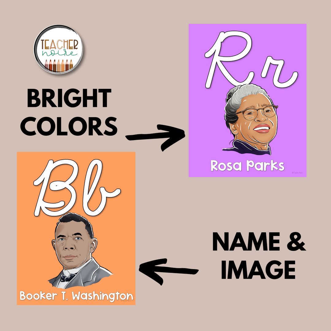 Black History Month Bulletin Board Posters- Cursive – Teacher Noire