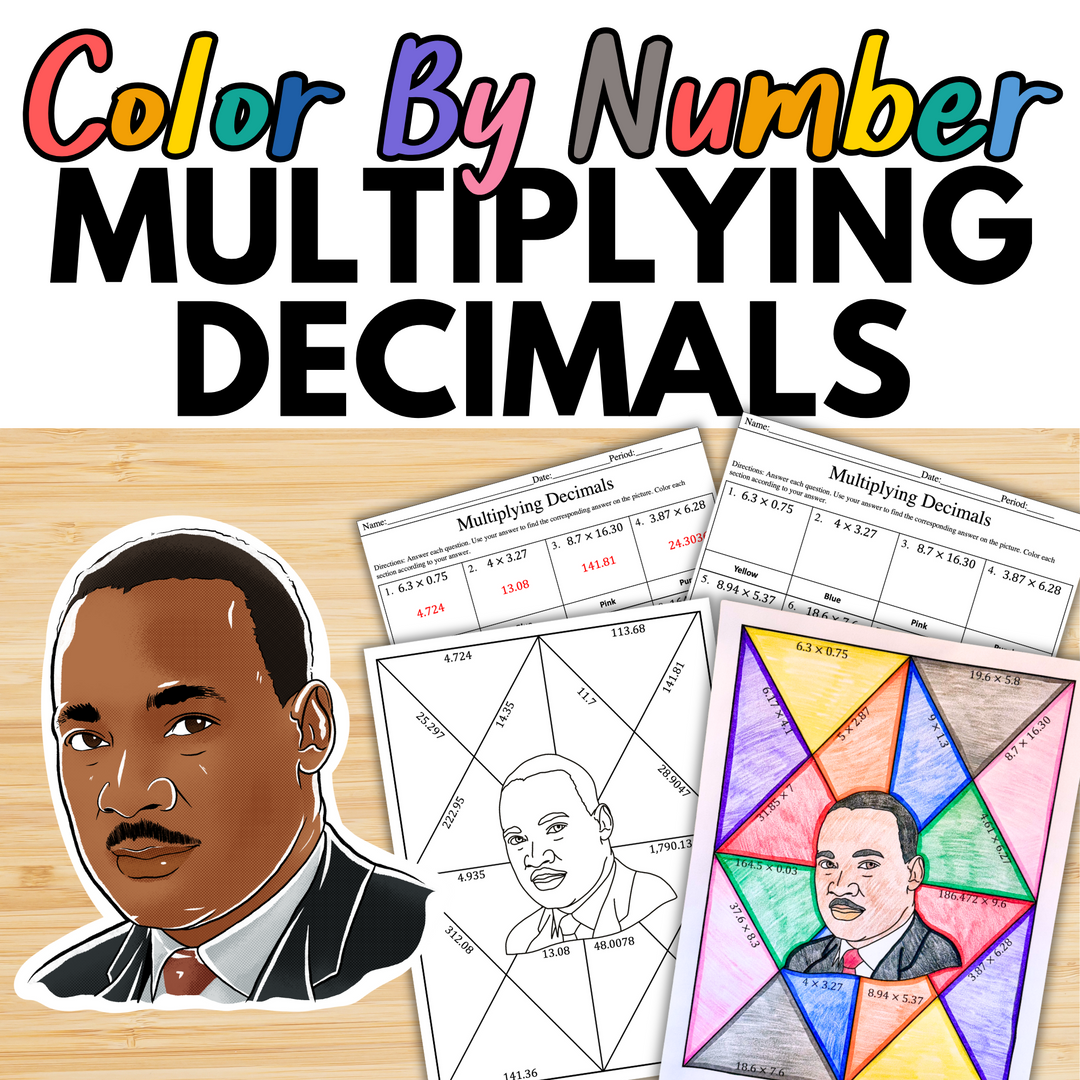 Multiplying Decimals Color by Number – Teacher Noire