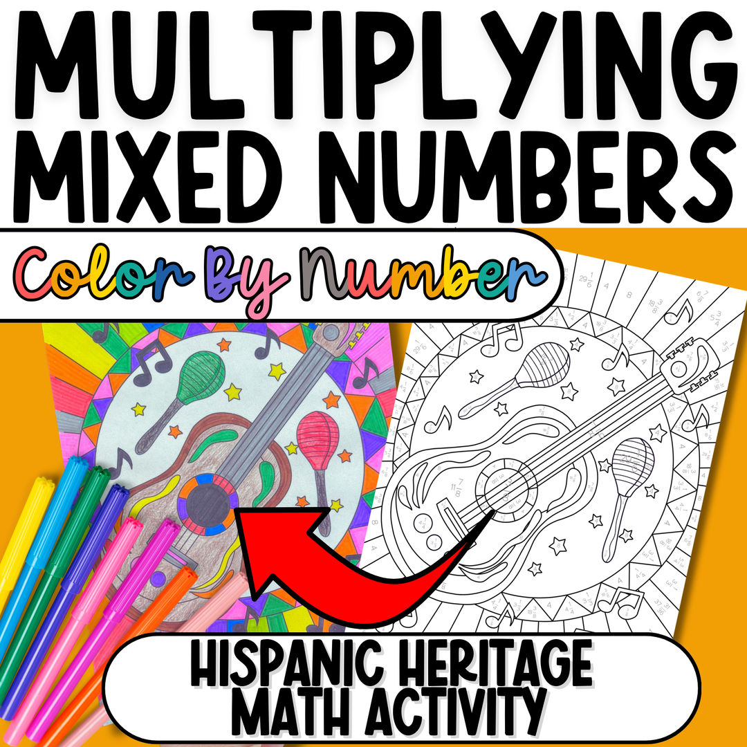 Multiplying Mixed Numbers Color By Number – Teacher Noire