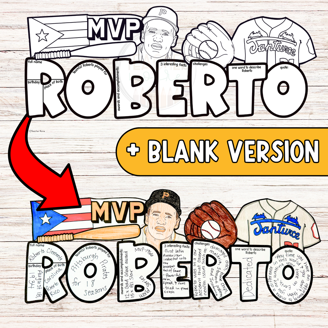 Roberto Clemente Biography Template – Teacher Noire