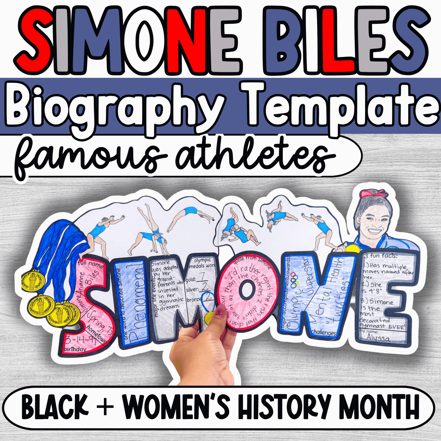 Simone Biles Research Craftivity Project – Teacher Noire