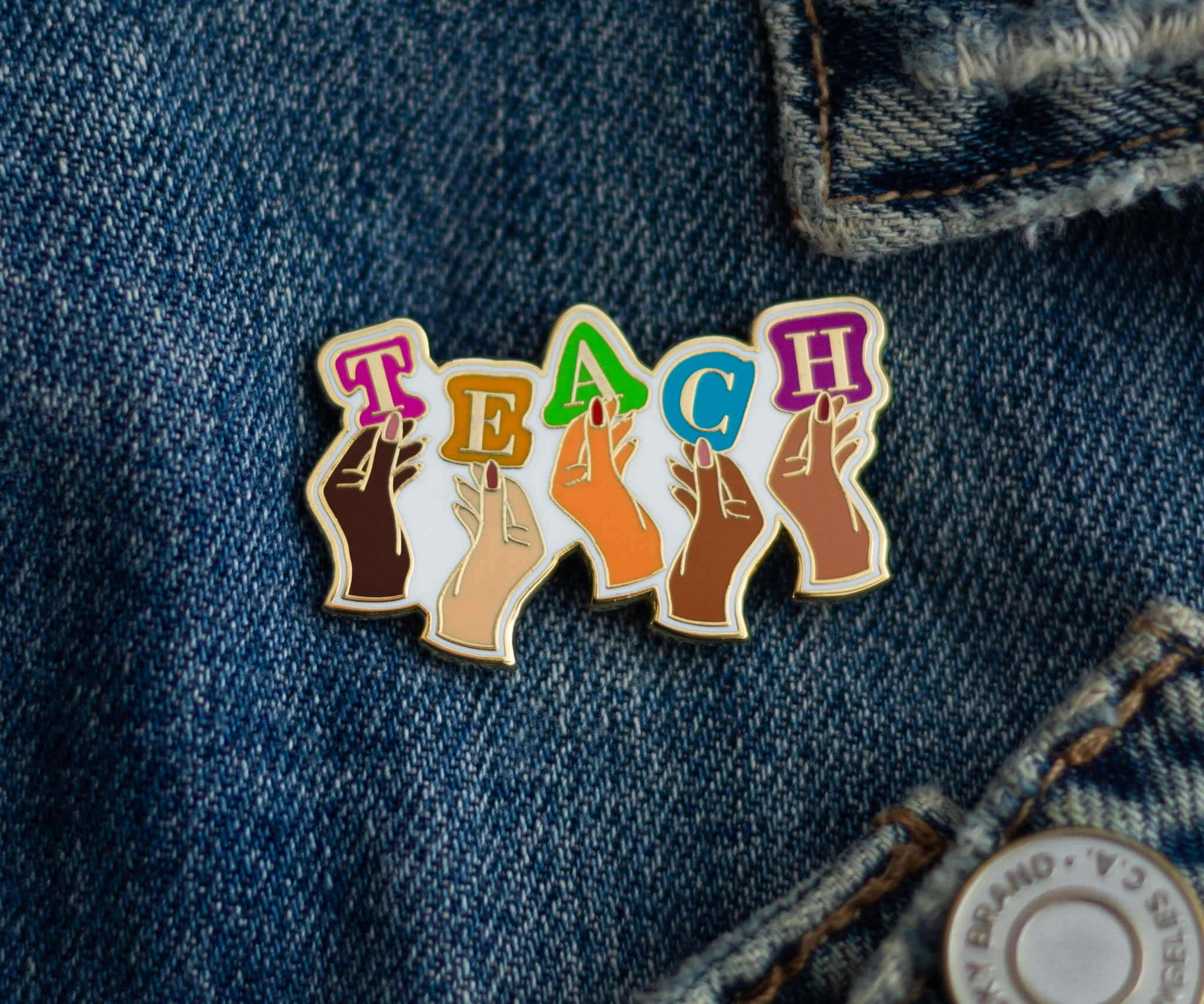 Teacher Enamel Pin-Teach + Diversity Enamel Pin – Teacher Noire