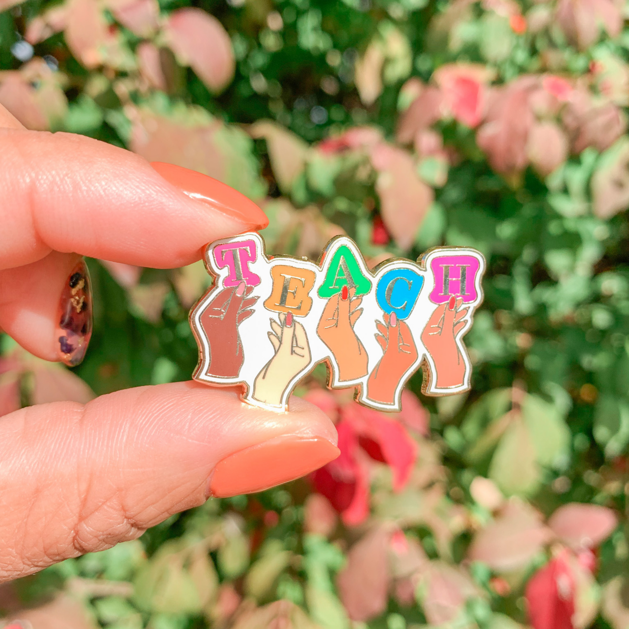 Teacher Enamel Pin-Teach + Diversity Enamel Pin – Teacher Noire
