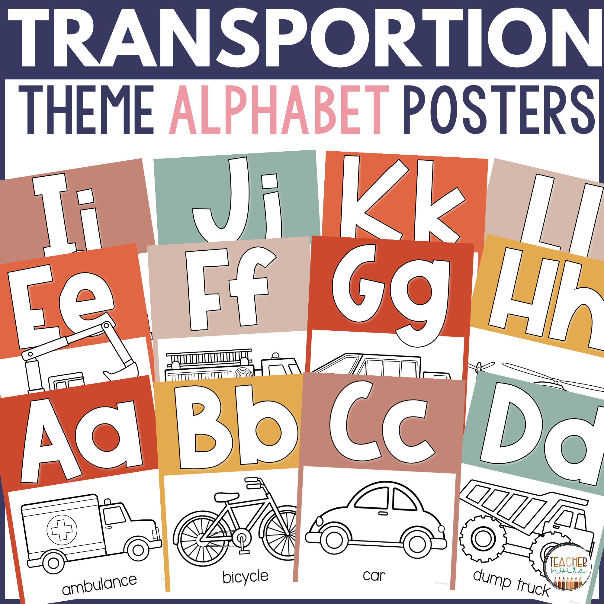Transportation Theme Alphabet Posters – Teacher Noire