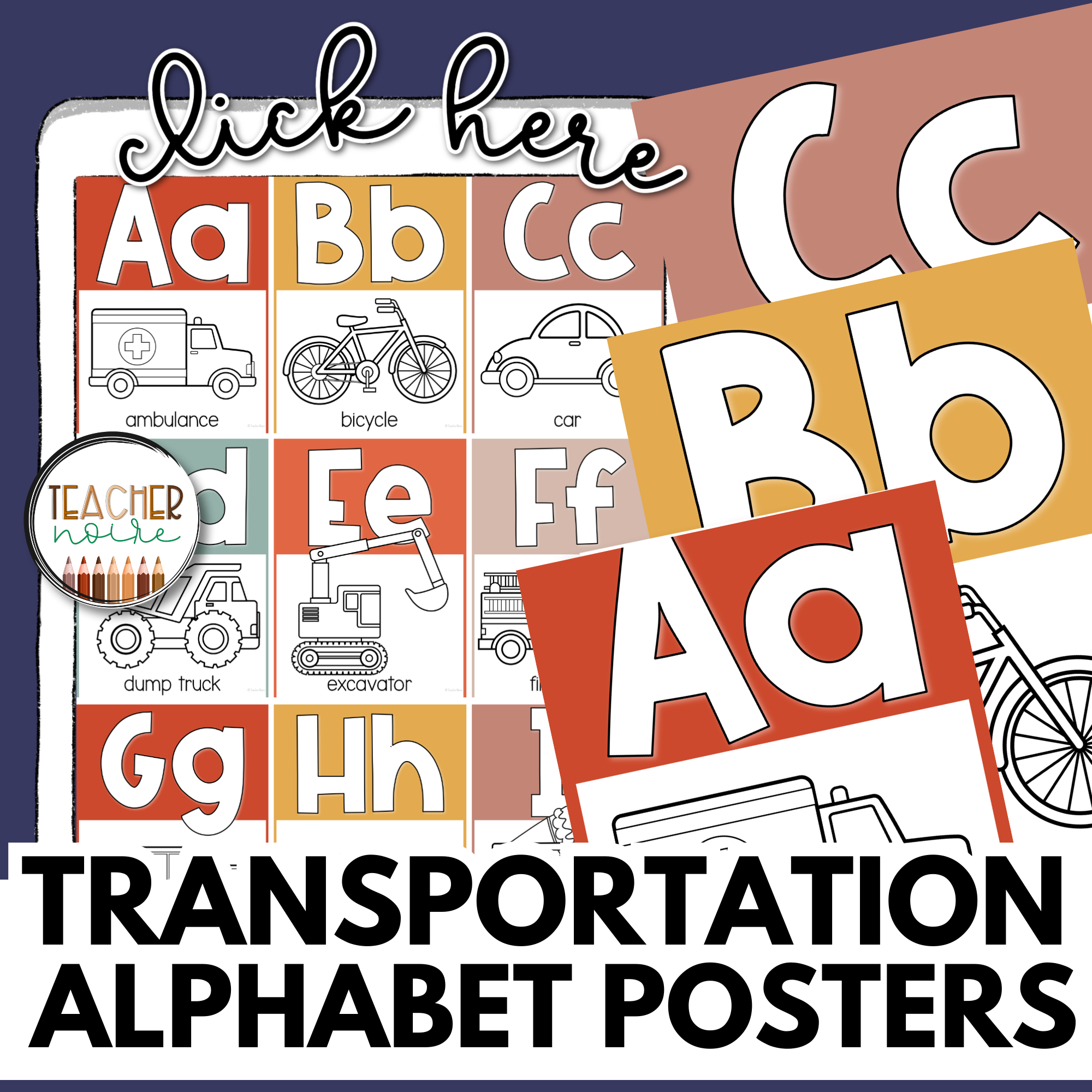 Transportation Theme Alphabet Posters – Teacher Noire