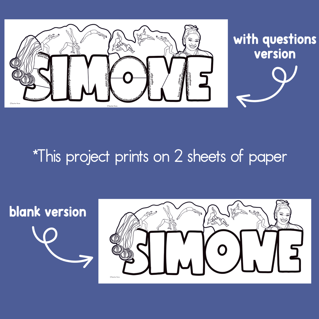 Simone Biles Research Craftivity Project – Teacher Noire