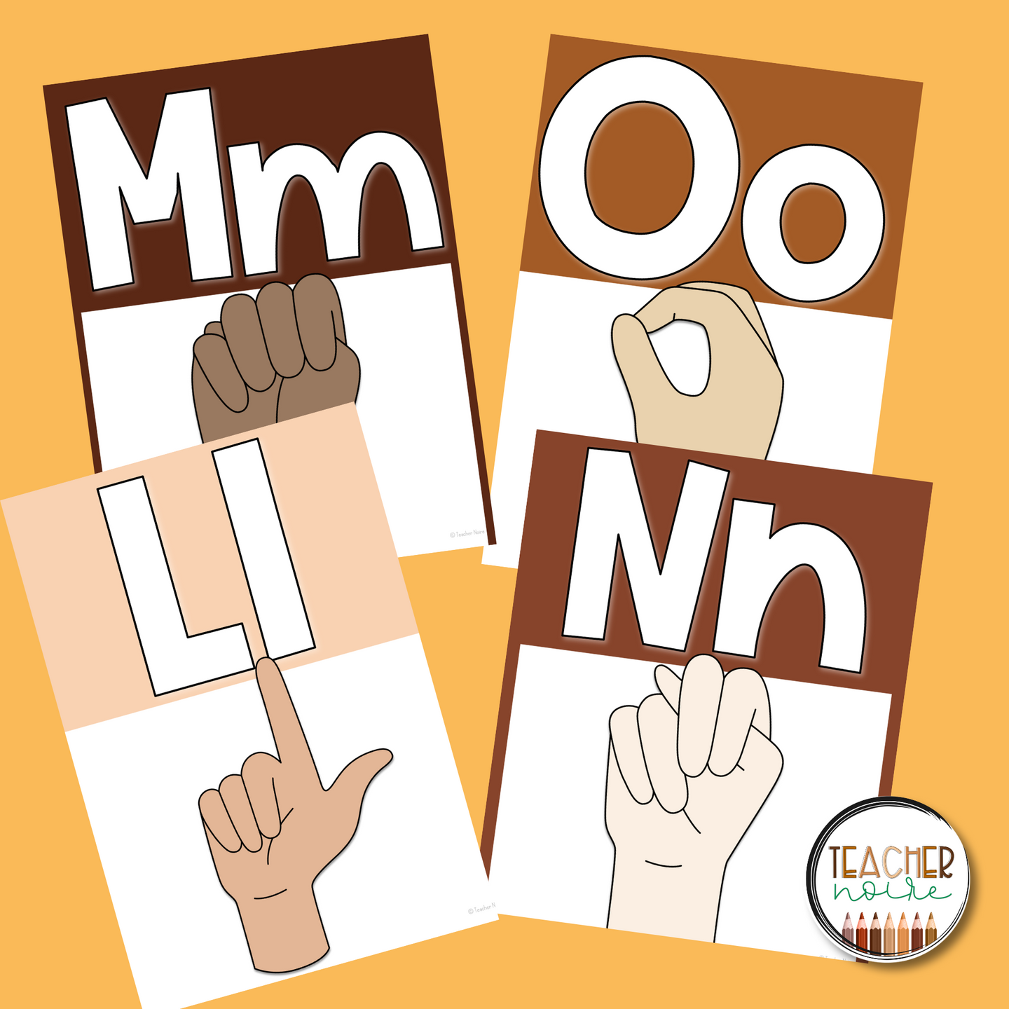 ASL (American Sign Language) Alphabet Poster, Neutral Diverse Classroo ...