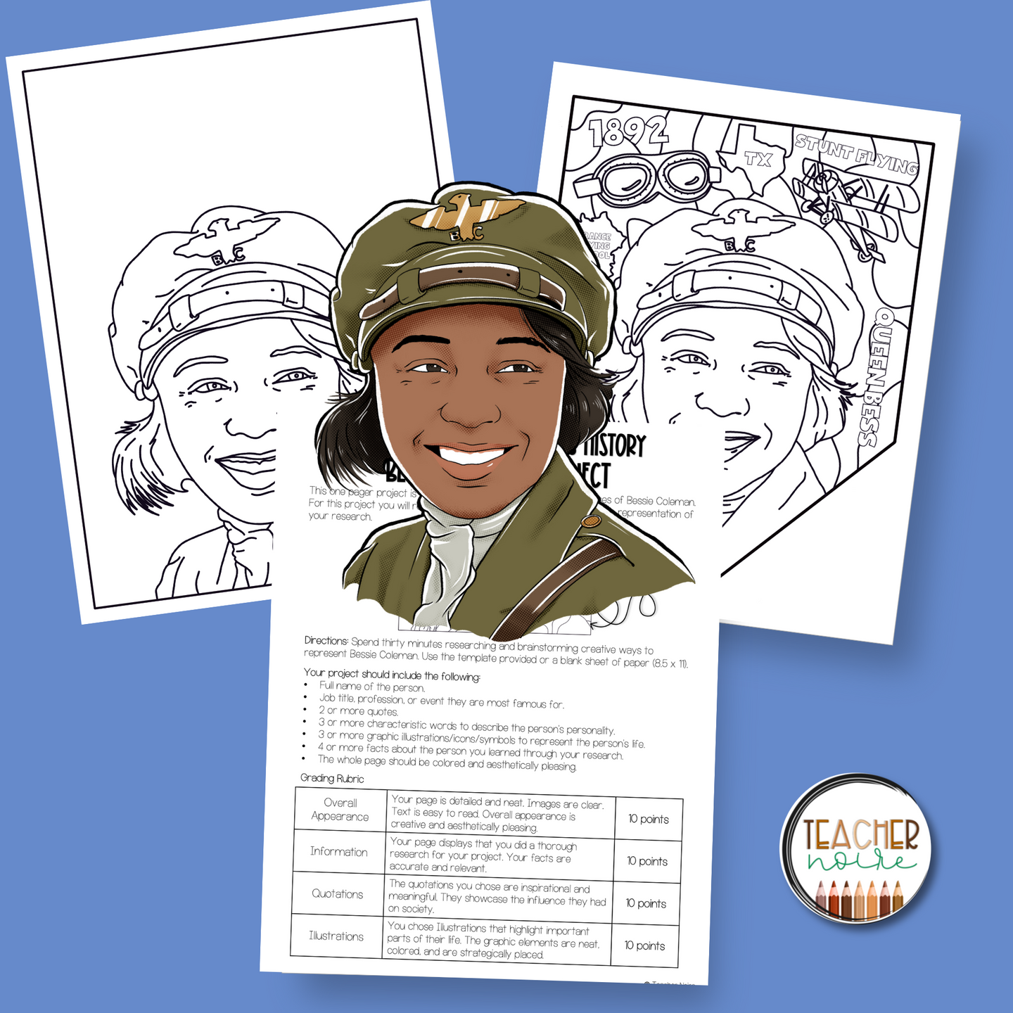 Bessie Coleman One Pager – Teacher Noire
