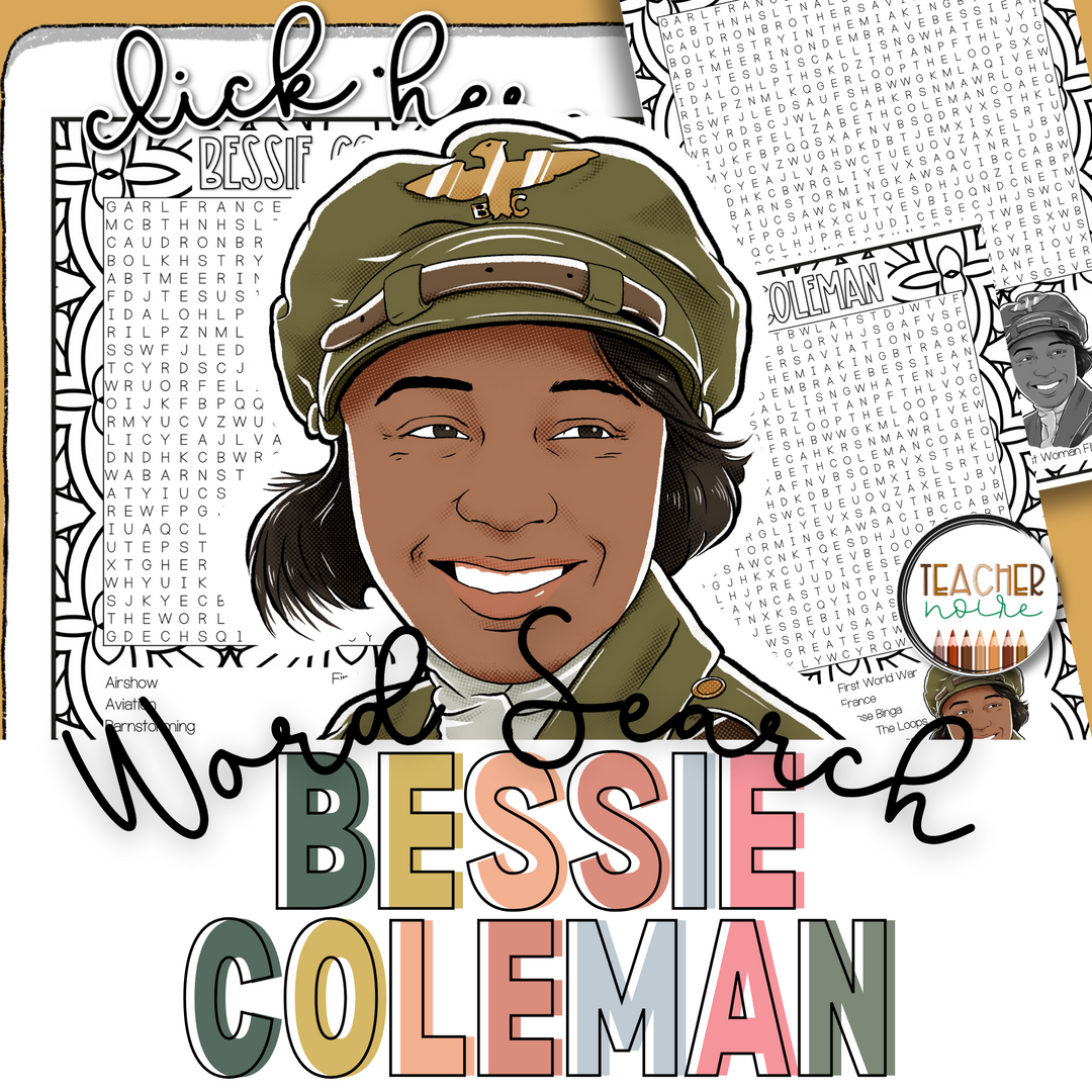 Bessie Coleman Word Search – Teacher Noire