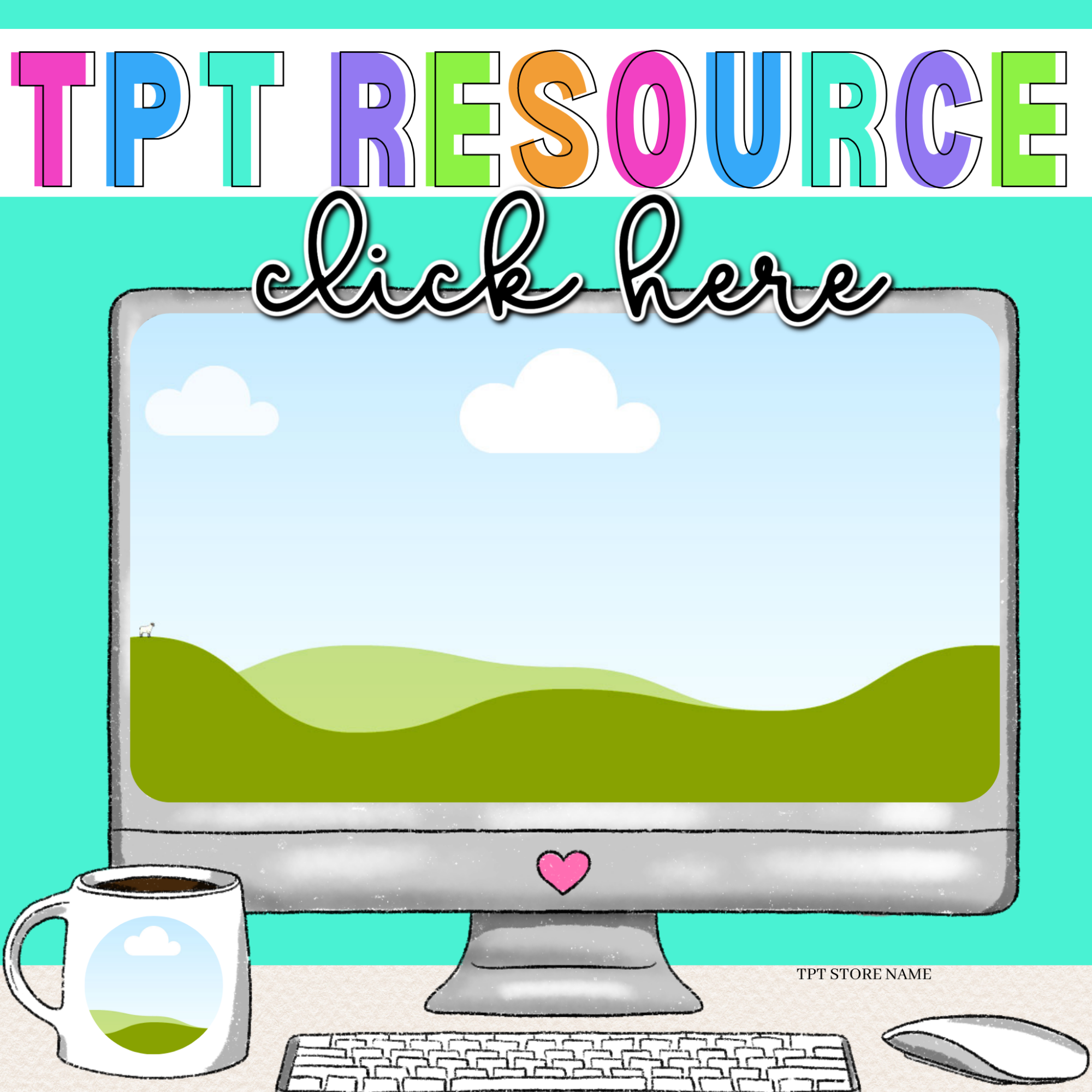 Canva Editable TPT Mockup Template-Bright Themed – Teacher Noire