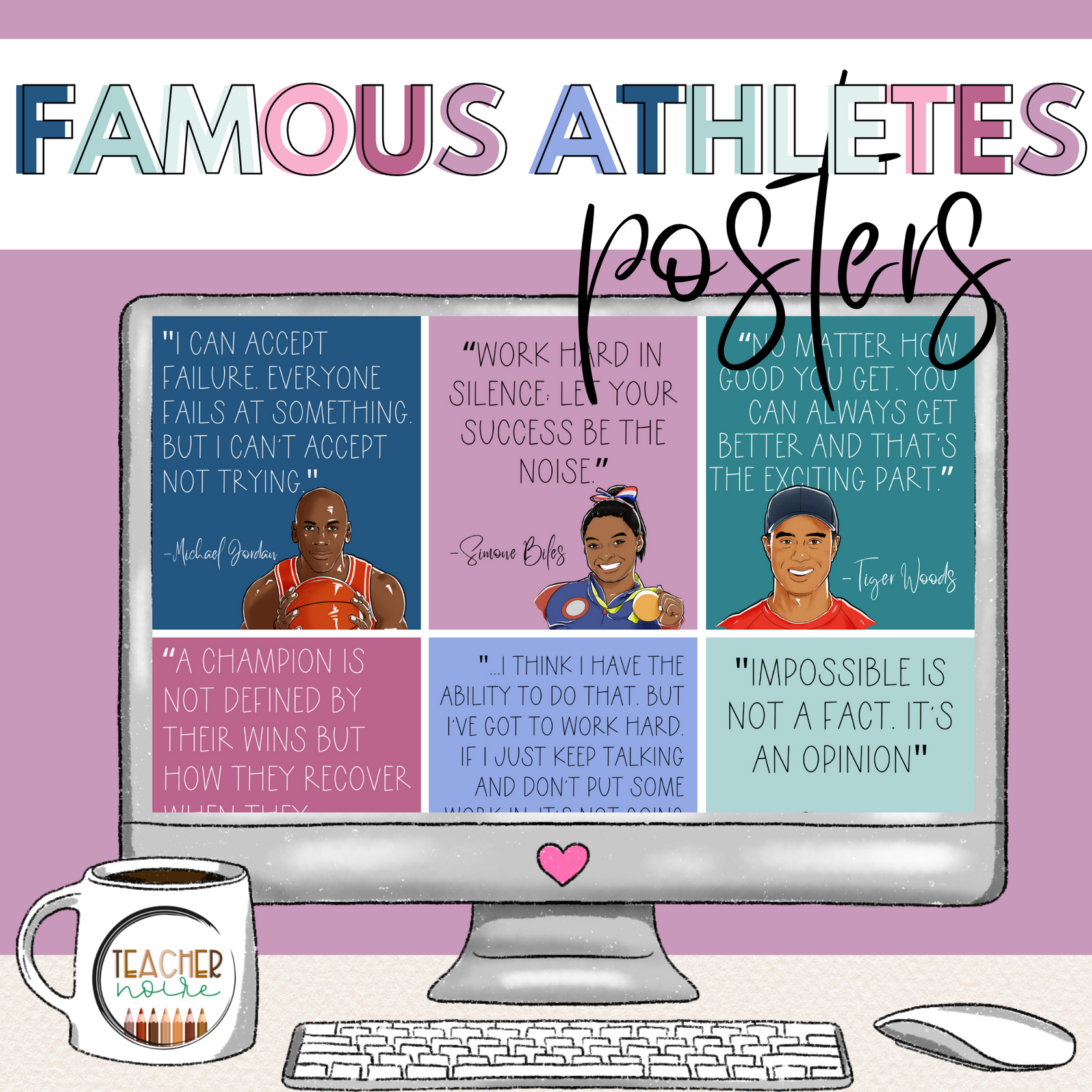 Famous African American Athletes Posters – Teacher Noire