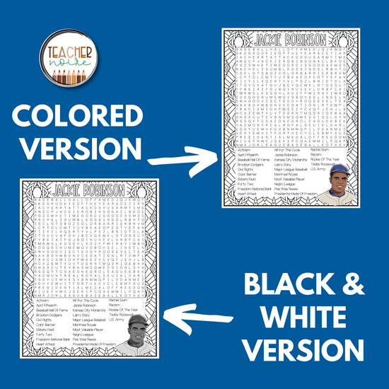 Jackie Robinson Word Search – Teacher Noire
