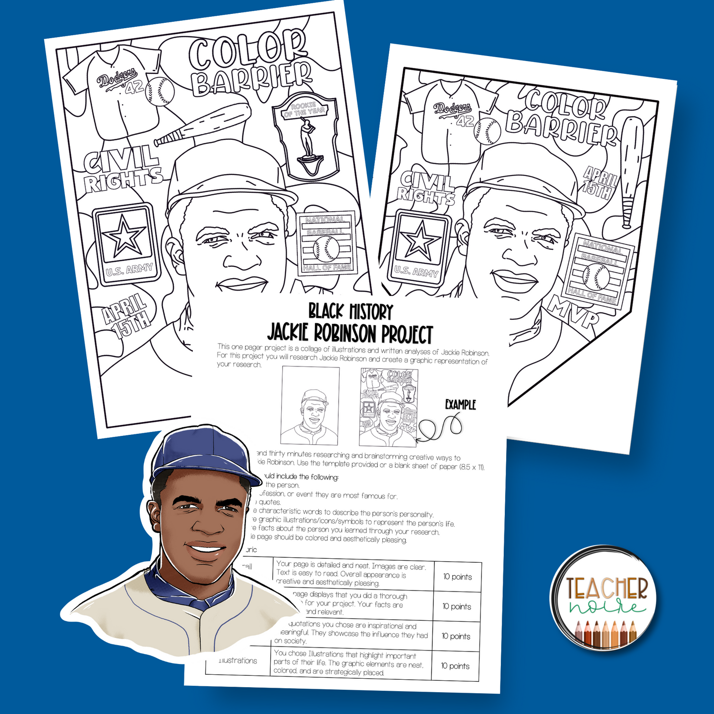 Jackie Robinson Biography Project [FREE] – Teacher Noire