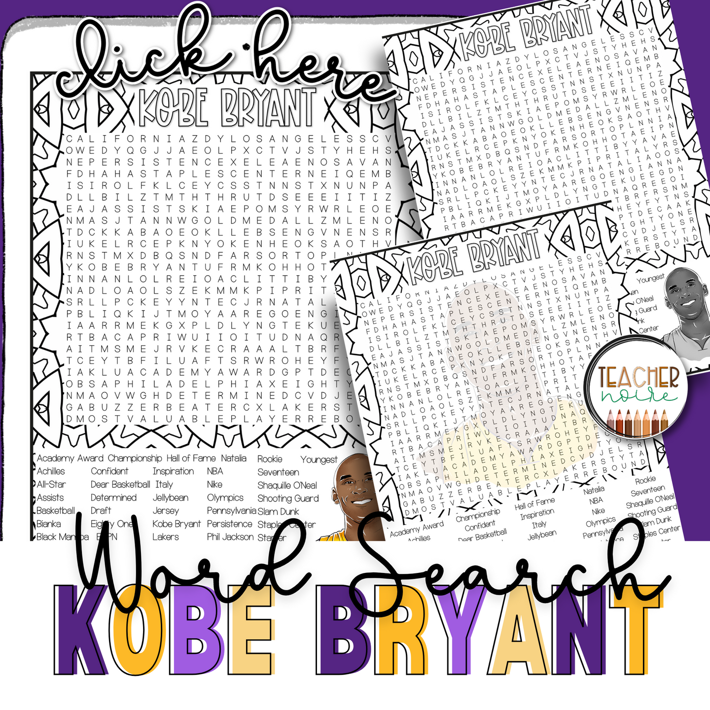 Kobe Bryant Word Search – Teacher Noire
