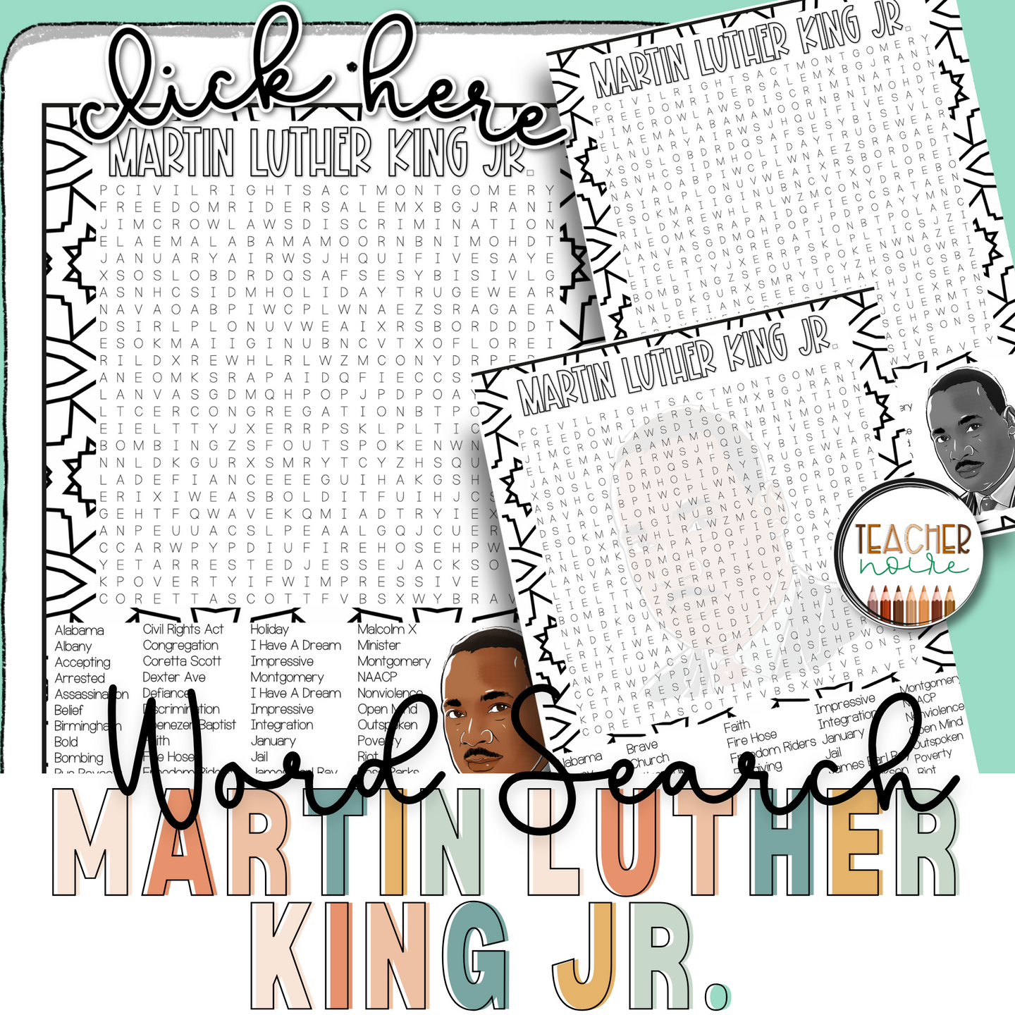 Martin Luther King Jr. Word Search – Teacher Noire