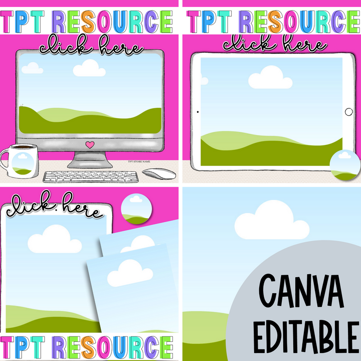 Canva Editable TPT Mockup Template-Bright Themed – Teacher Noire