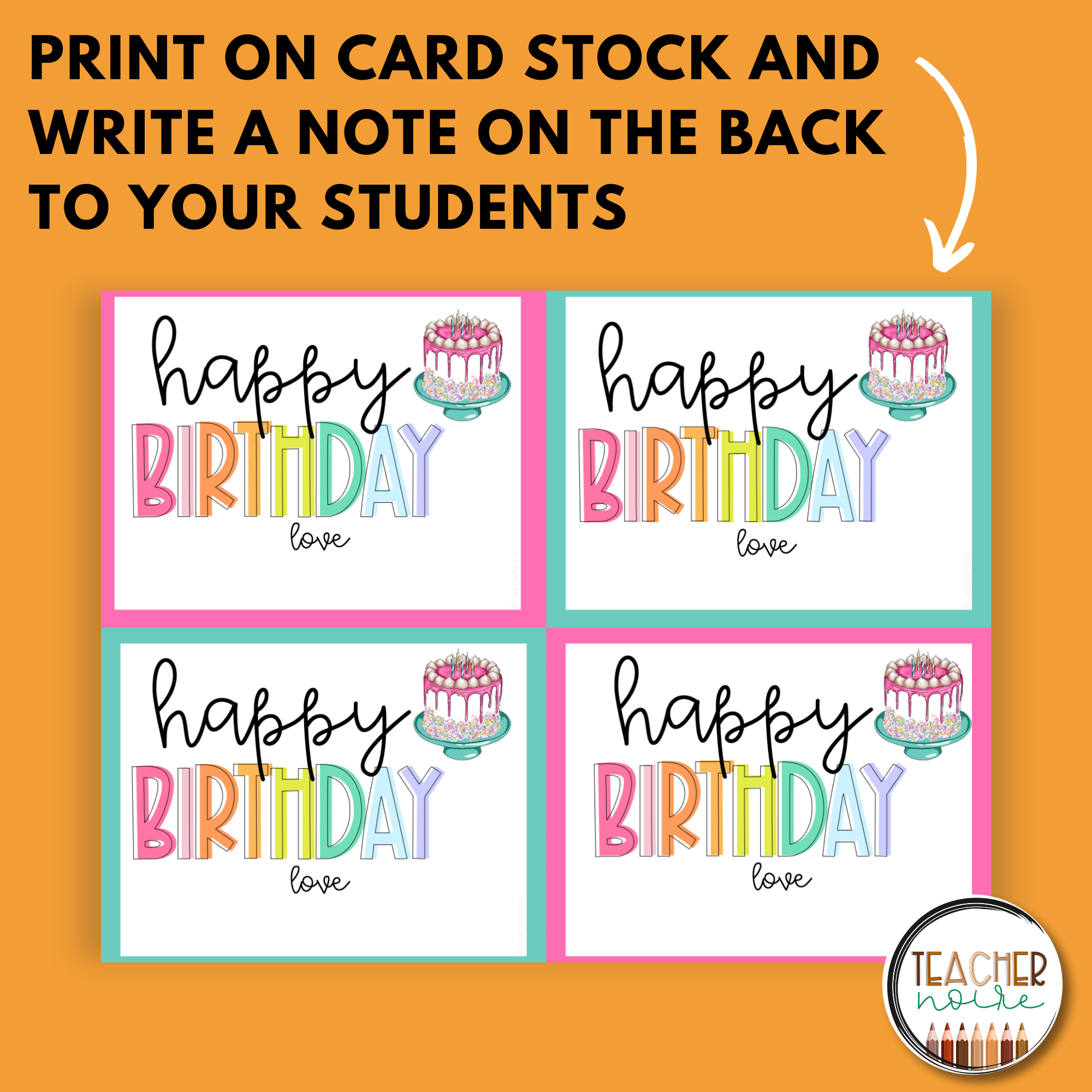 Student Birthday Cards [digital download] – Teacher Noire