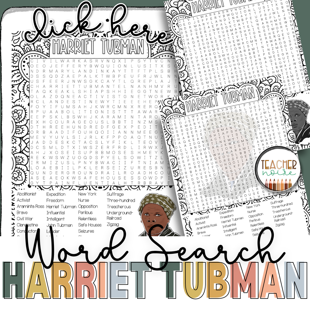 Harriet Tubman Wordsearch – Teacher Noire